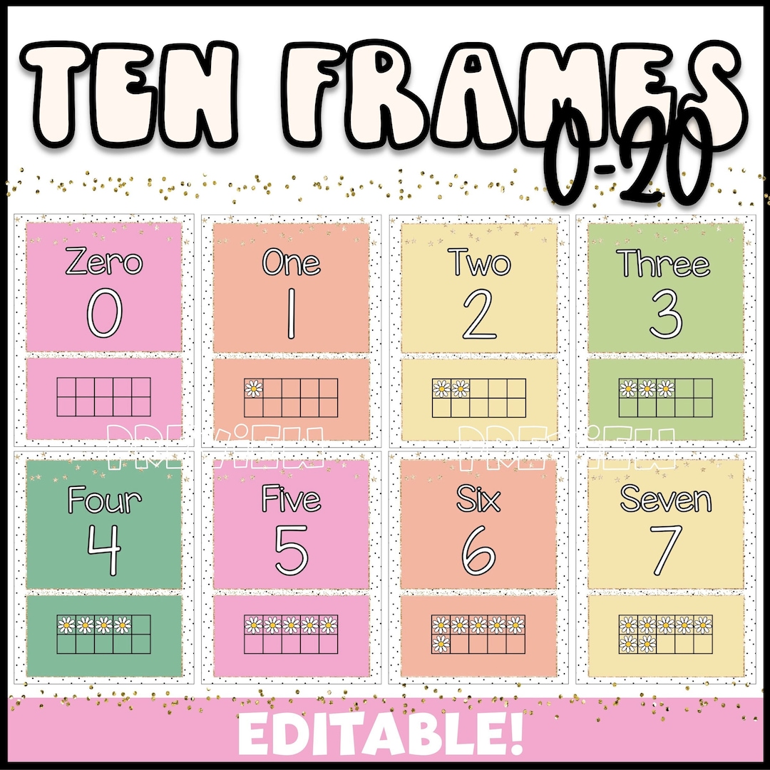 Classroom Number Posters With Ten Frames 0-20 | Retro Classroom Decor ...