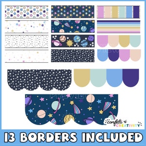 Space Bulletin Board Borders: Elementary Classroom Decor (digital ...