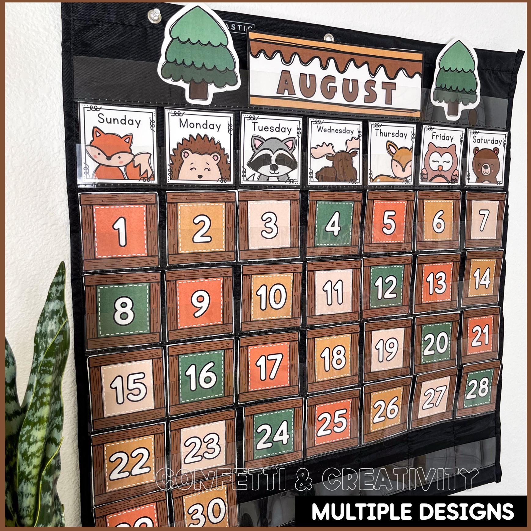 Camping Theme Classroom Calendar: Nature Decor, Editable Teacher Set ...