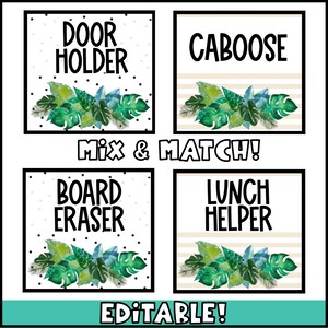 Tropical Classroom Jobs Display | Editable Classroom Jobs | Classroom ...