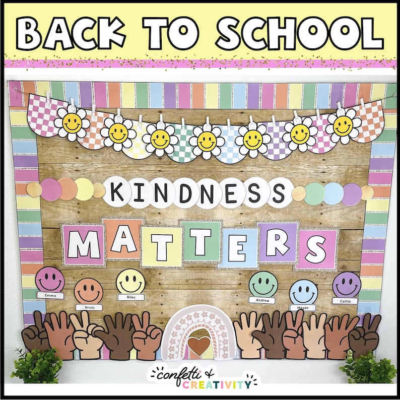 Back to School Bulletin Board Kit: Kindness Classroom Decor (digital ...