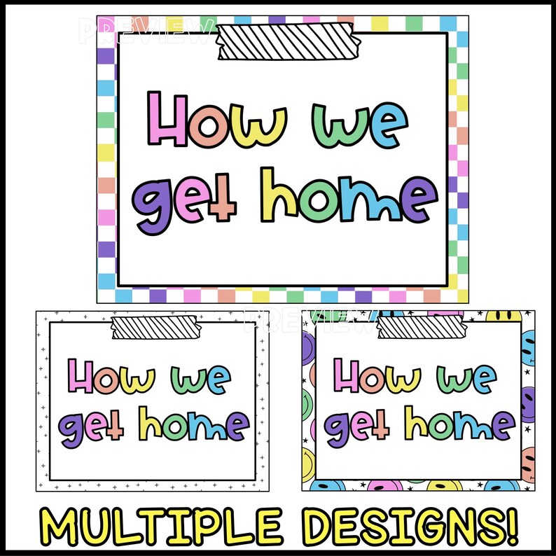 Bright How We Go Home Dismissal Chart Template How We Go - Etsy