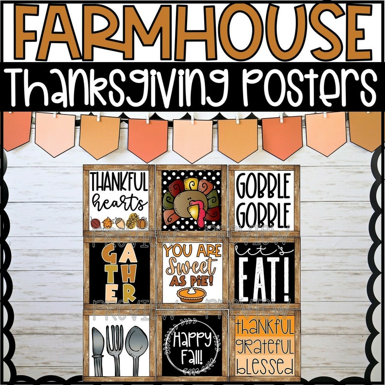 FARMHOUSE Classroom Holiday Posters Bundle Classroom Decor - Etsy