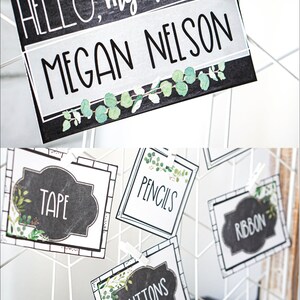 Modern Farmhouse Classroom Decor Bundle: Shiplap & Eucalyptus (digital ...