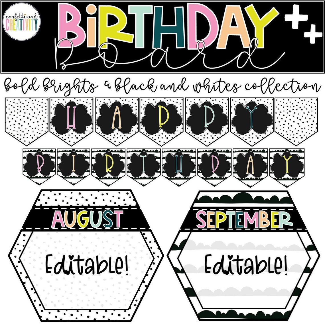 Bold Brights Classroom Birthday Display Classroom Birthday - Etsy