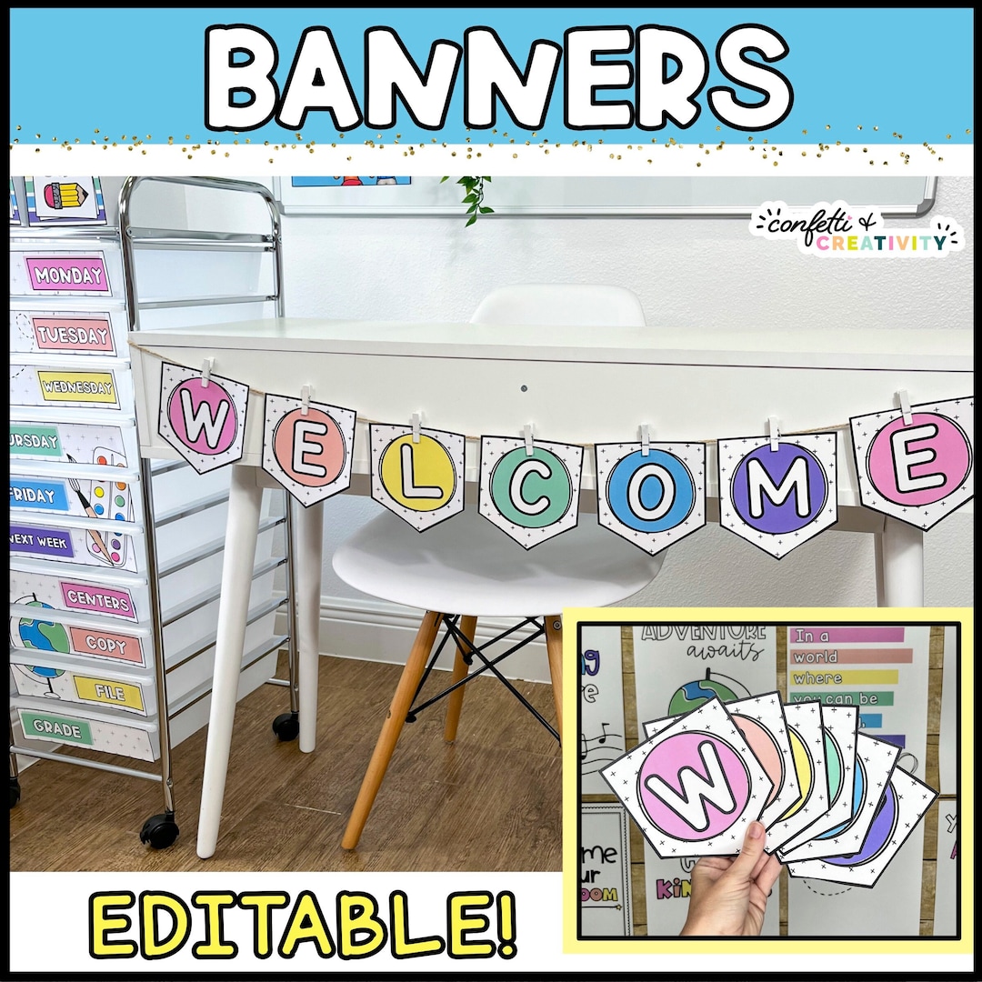 Editable Classroom Welcome Banner | Bright Classroom Decor | Classroom ...