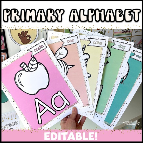 Retro Classroom Alphabet Posters Alphabet Display Animal - Etsy