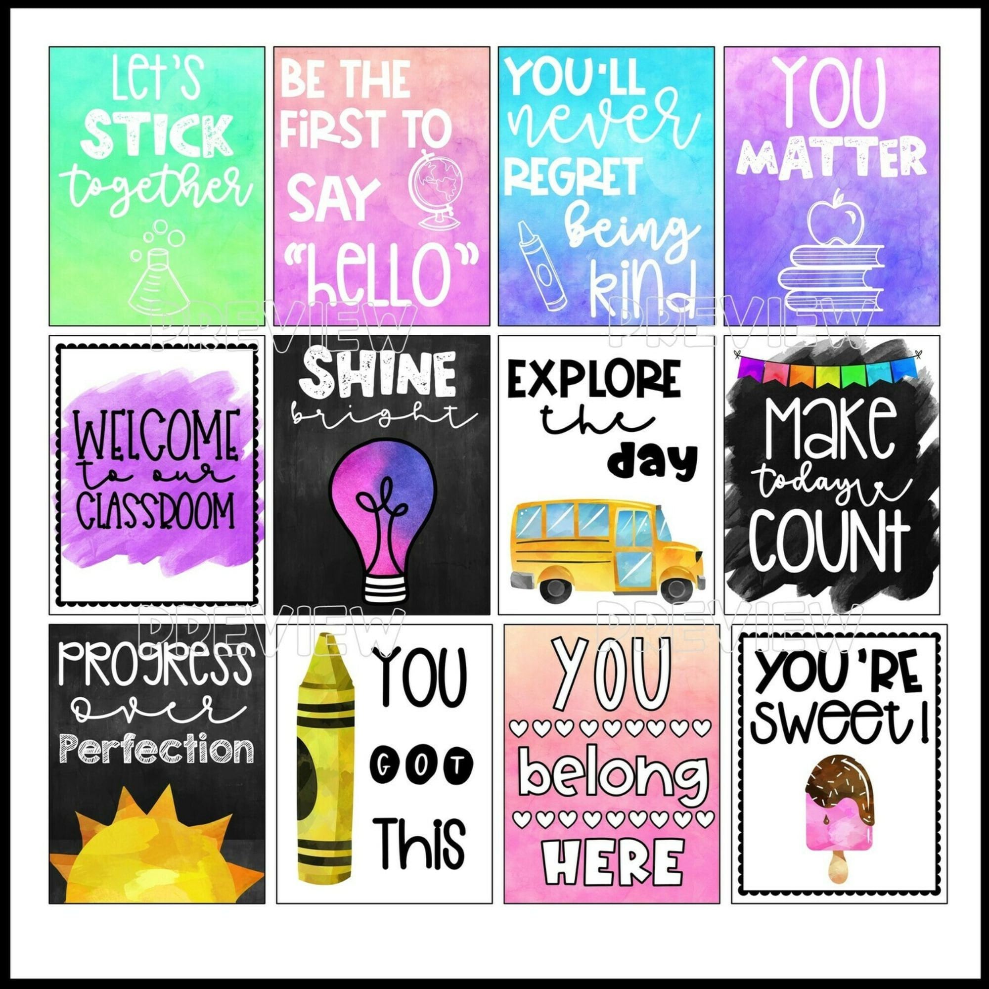Printable Classroom Quote Posters: Growth Mindset Elementary Decor ...
