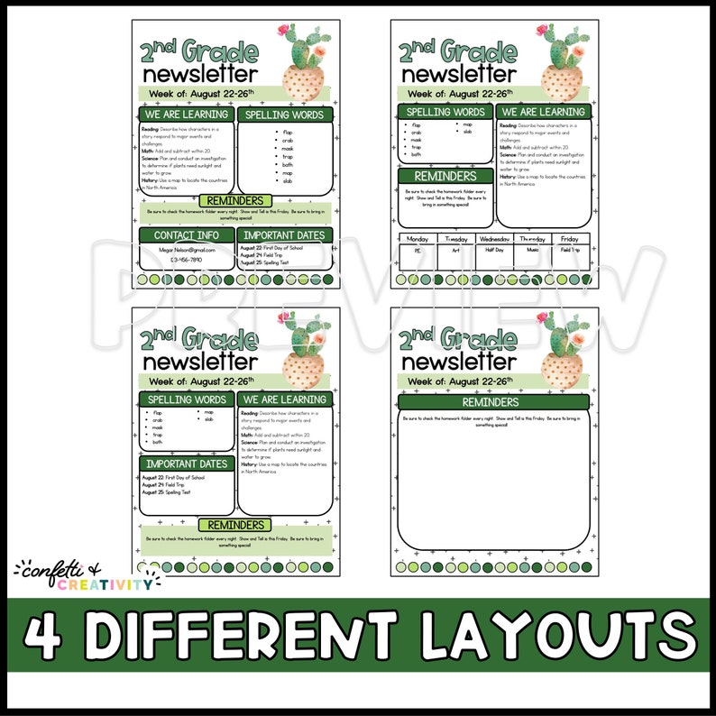 Plant Classroom Newsletter Template: Editable Teacher Newsletter ...