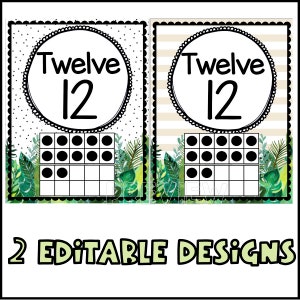 Tropical Classroom Number Posters With Ten Frames 0-20 | Tropical ...