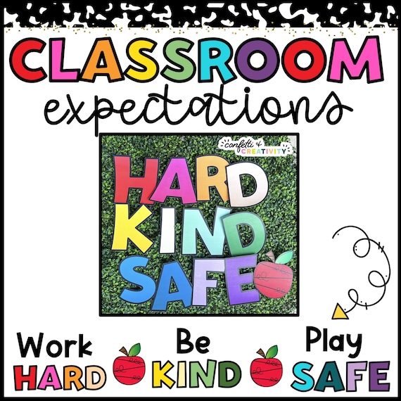 Safe Classroom Quotes Work Hard Play Safe Be Kind Digital Print
