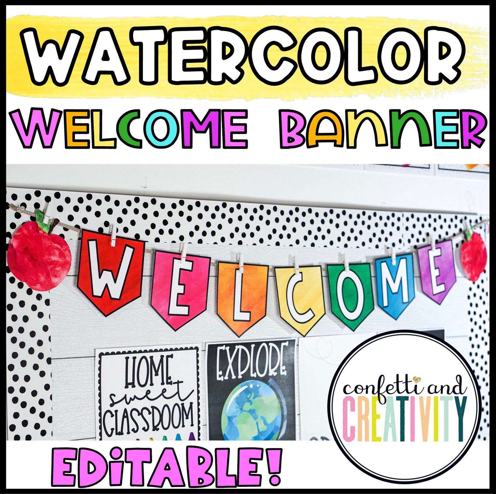 WATERCOLOR Classroom Decor Bundle Watercolor Classroom Theme - Etsy