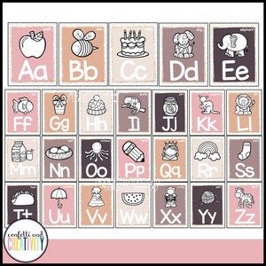 Boho Neutral Classroom Alphabet Posters | Alphabet Display | Alphabet ...