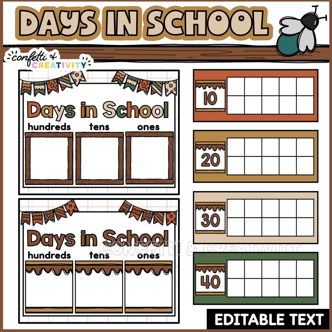 Camping Classroom Days in School Tally Chart: Nature Theme, Editable ...
