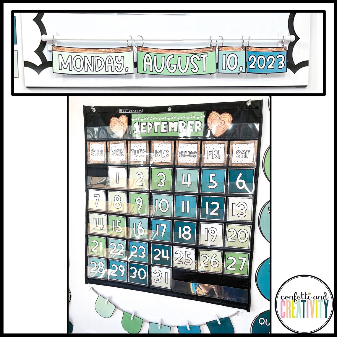 Nature Classroom Calendar Pack: Pocket Chart Calendar (digital Download ...