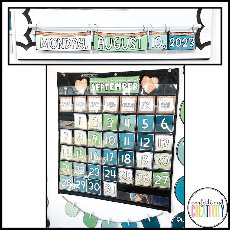Nature Classroom Calendar Pack: Pocket Chart Calendar (digital Download ...