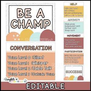 Neutral CHAMPS Posters | Neutral Classroom Decor | Classroom Management ...