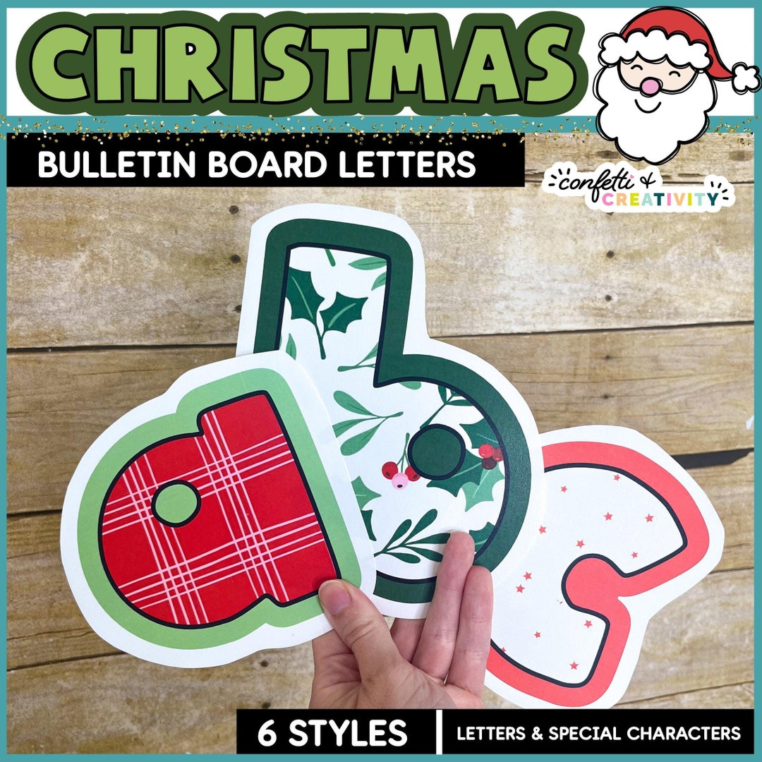 Christmas Bulletin Board Letters | Christmas Classroom Decor | Bulletin ...