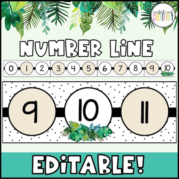 Tropical Classroom Number Line Tropical Classroom Decor - Etsy