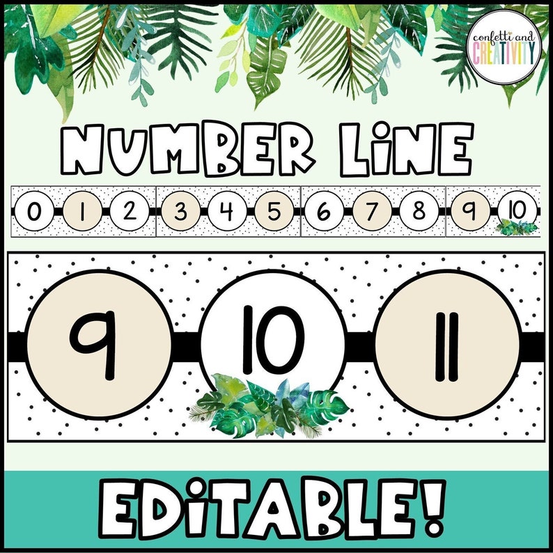 Tropical Classroom Number Line Tropical Classroom Decor - Etsy