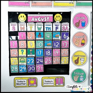 Colorful Classroom Calendar: Pocket Chart & Flip Calendar (digital ...