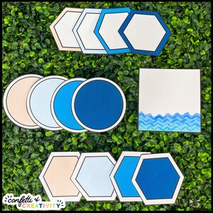 Editable Classroom Labels: Ocean Theme, Circle, Square, Hexagon ...