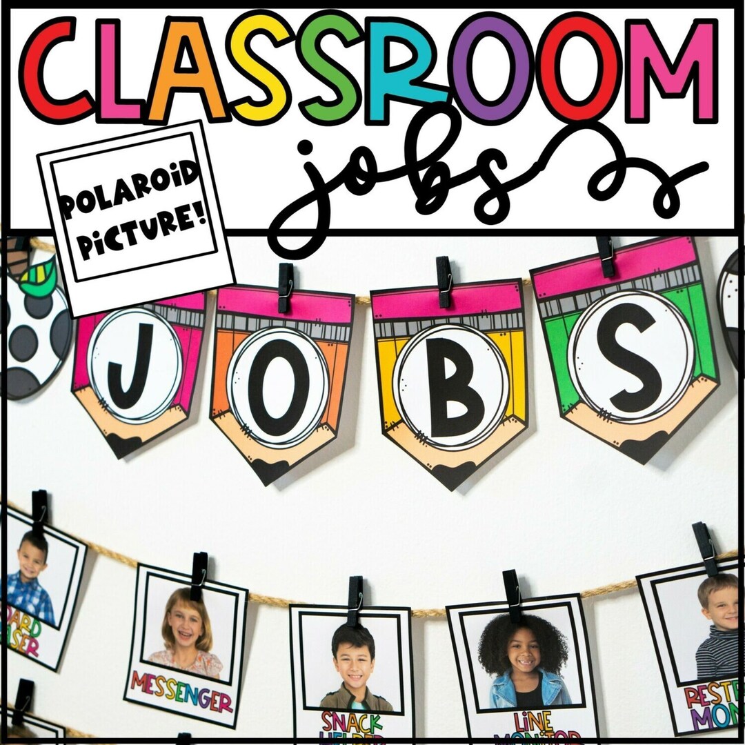Coloful Classroom Jobs Display: Editable Elementary Decor (digital ...