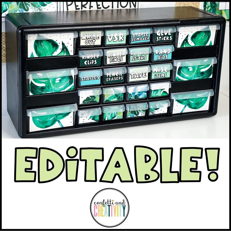 Tropical Teacher Toolbox Editable Labels Tropical Classroom - Etsy