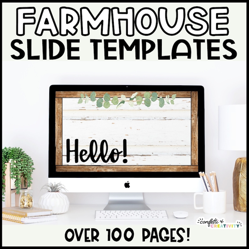 Farmhouse Classroom Slides: Powerpoint & Google Templates (digital ...
