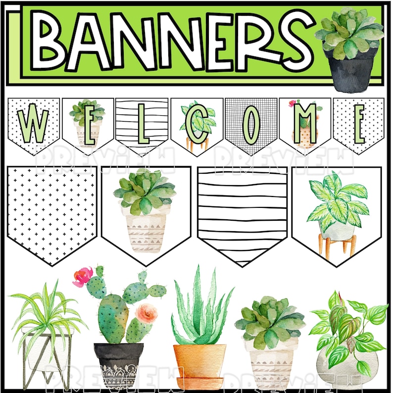 Plant Classroom Decor Bundle: Succulent Theme (digital Download) - Etsy