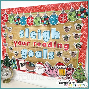 Christmas Reading Bulletin Board Kit: December Classroom Decor (digital ...