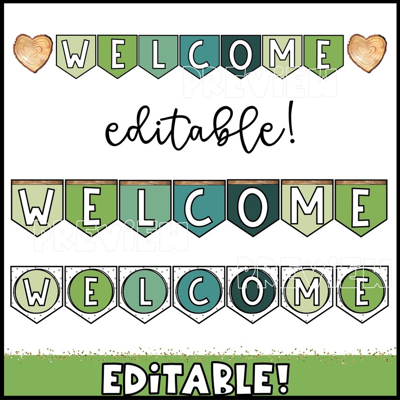Editable Classroom Welcome Banner Nature Classroom Decor - Etsy