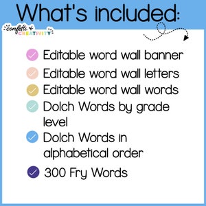 Space Classroom Word Wall Display: Dolch & Fry Words (digital Download ...