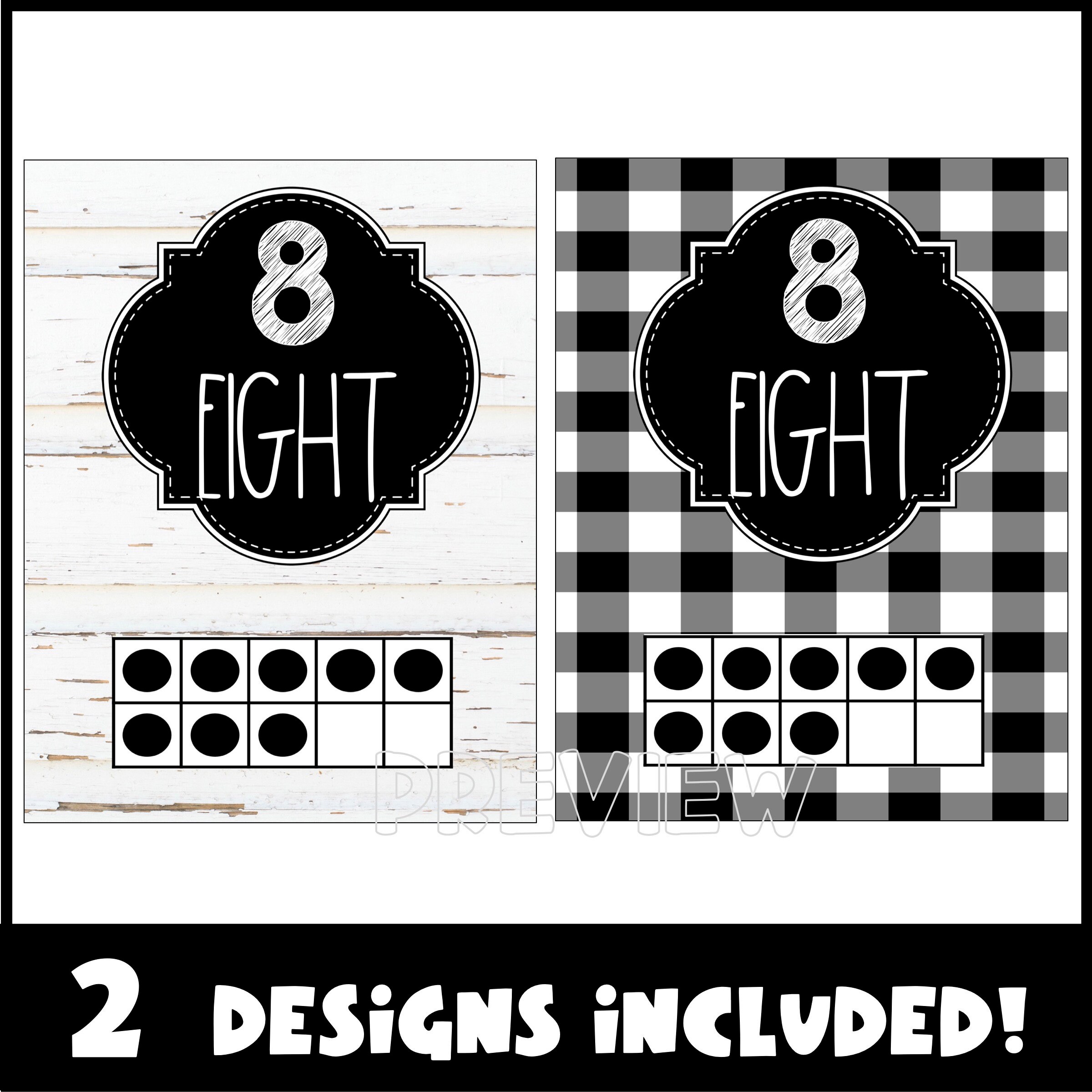 Farmhouse Number Posters: Ten Frames 0-20 (digital Download) - Etsy