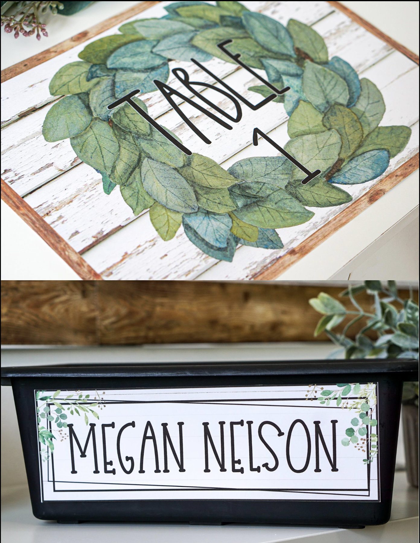Modern Farmhouse Classroom Decor Bundle: Shiplap & Eucalyptus (digital ...