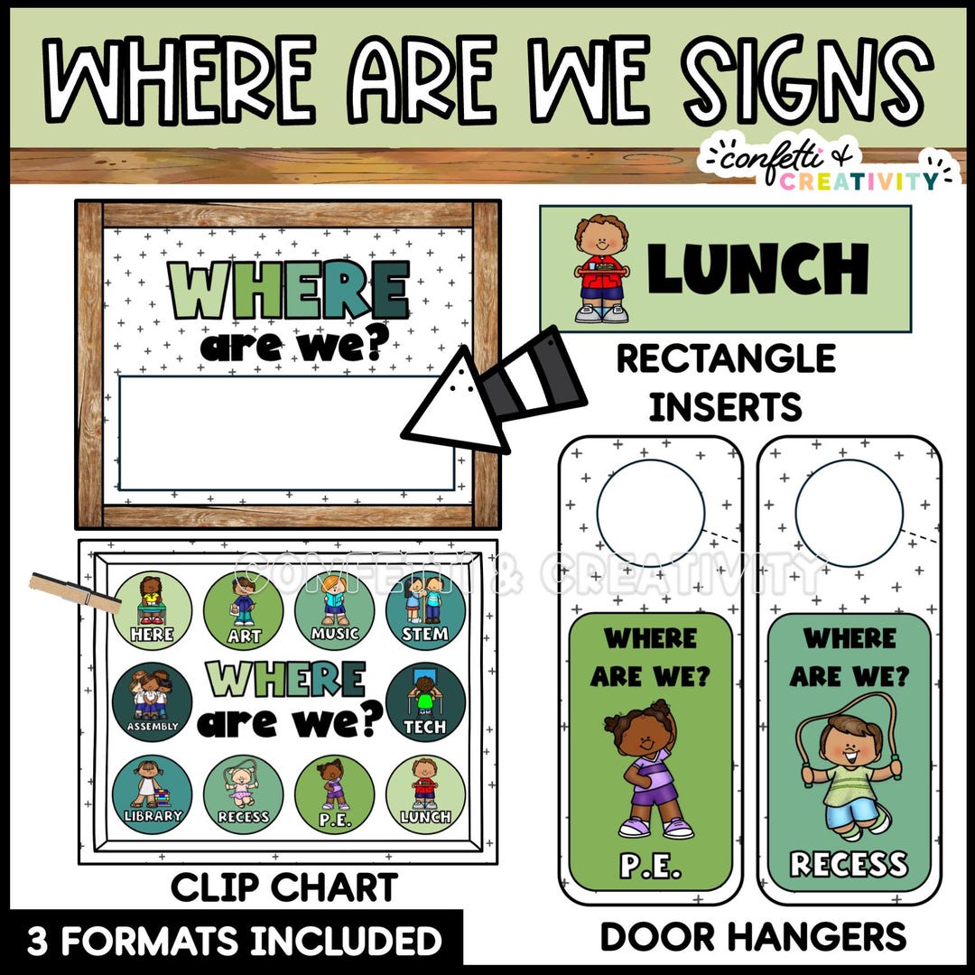 Classroom Where Are We Classroom Door Signs: Editable, Nature Decor ...
