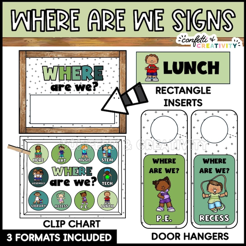Classroom Where Are We Classroom Door Signs: Editable, Nature Decor ...