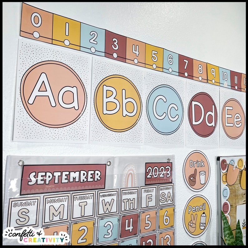 Neutral Classroom Alphabet Posters: Cursive & Standard (digital ...