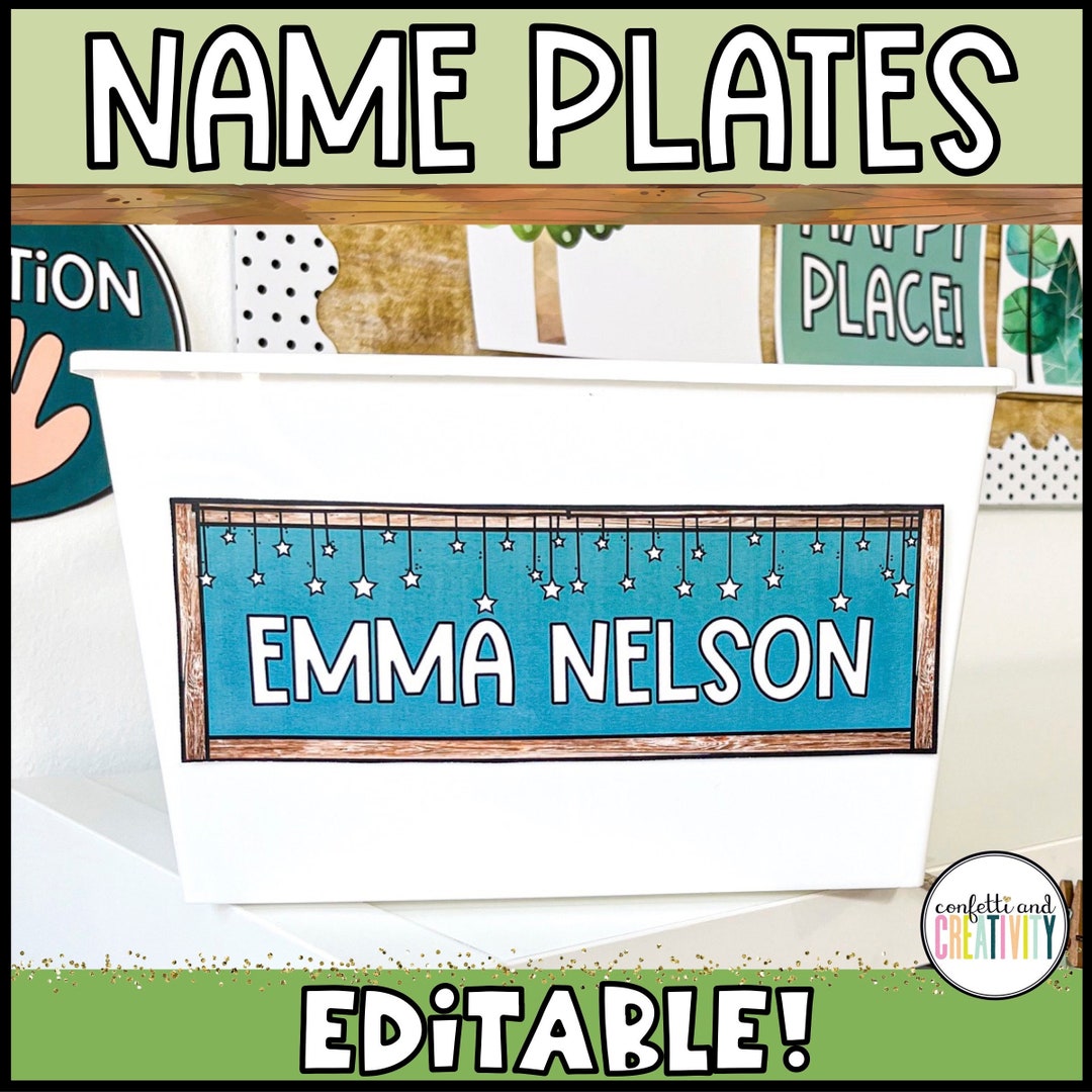 Nature Student Desk Plates | Student Name Tags | Desk Name Plates for ...