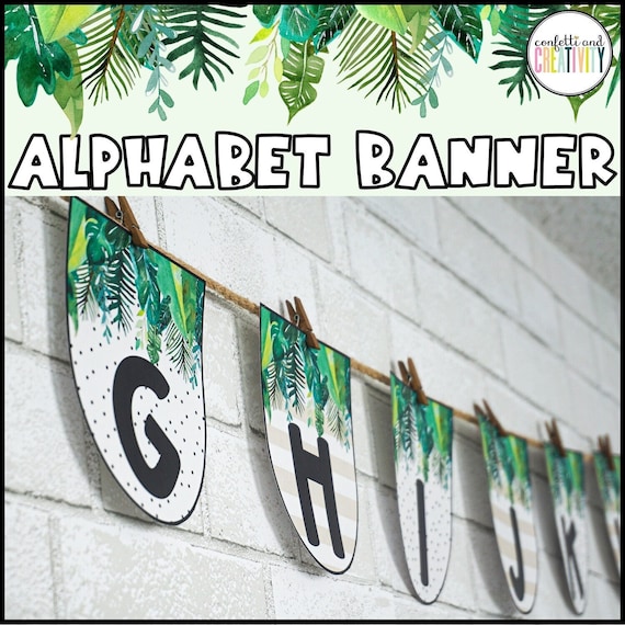 Alphabet Banner for the Classroom Tropical Classroom Decor - Etsy