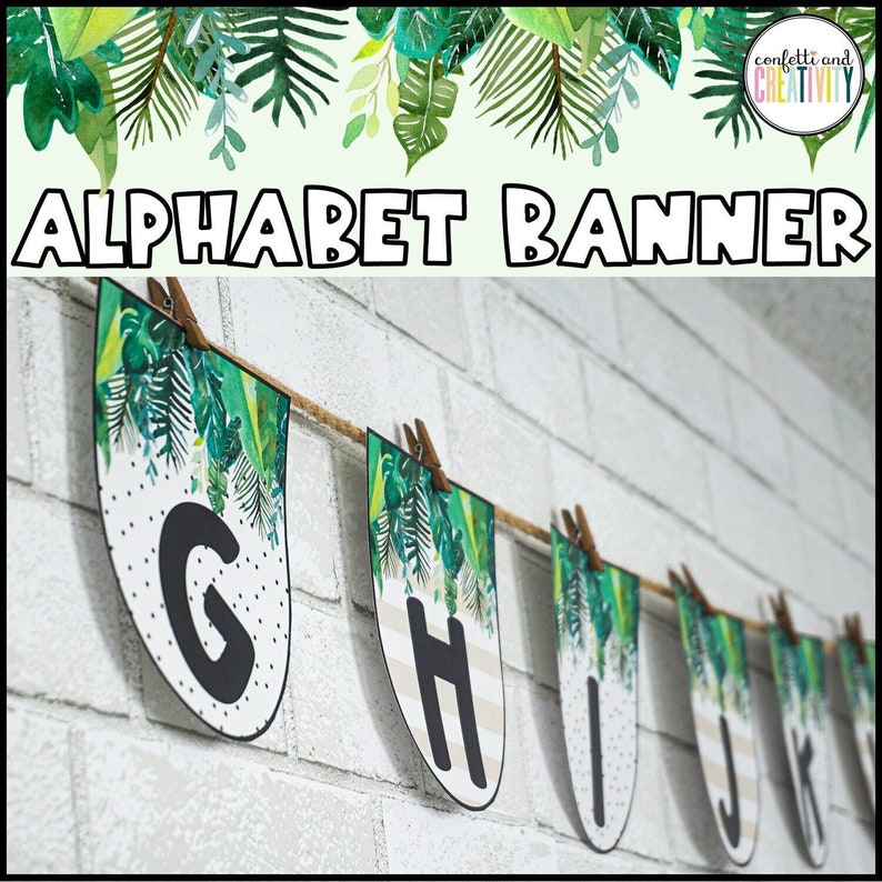 Alphabet Banner for the Classroom Tropical Classroom Decor - Etsy