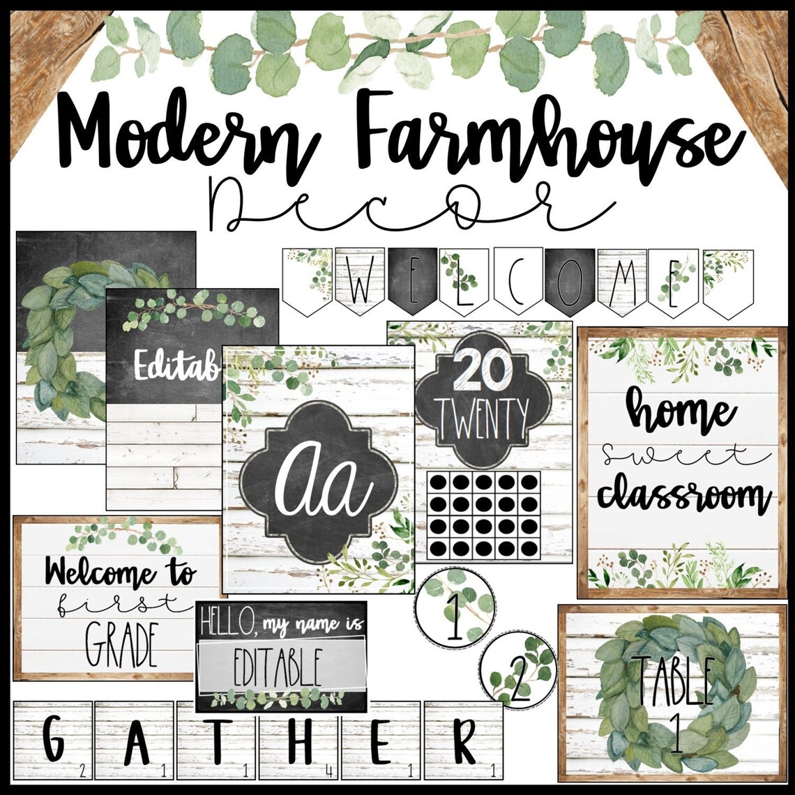 MODERN FARMHOUSE Classroom Decor Bundle Farmhouse Classroom - Etsy