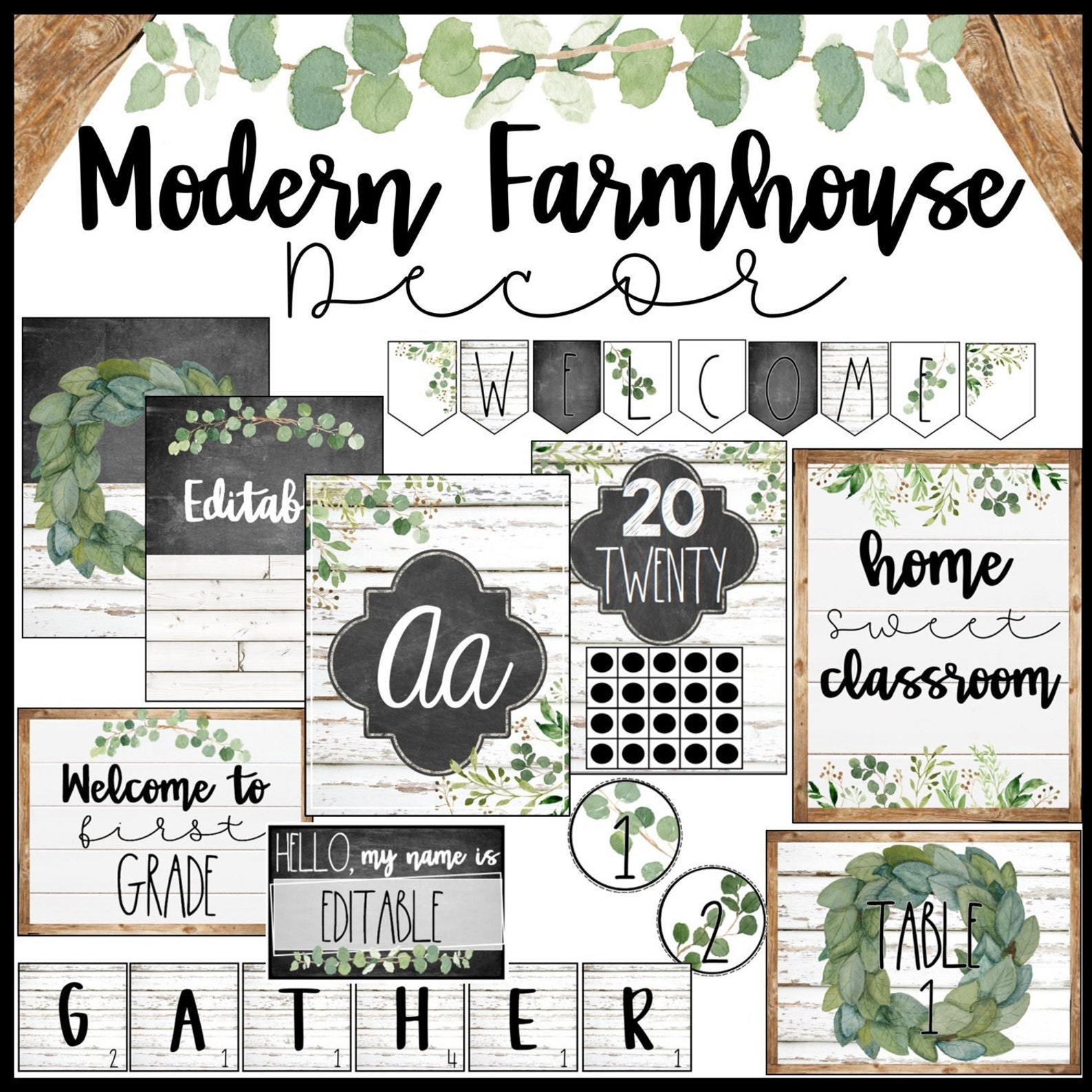 MODERN FARMHOUSE Classroom Decor Bundle Farmhouse Classroom - Etsy