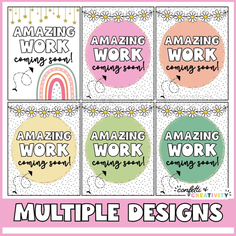 Amazing Work Coming Soon Poster | Classroom Bulletin Board Decor ...