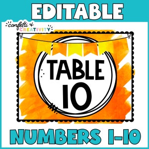 Table Numbers for the Classroom | Watercolor Classroom Decor ...