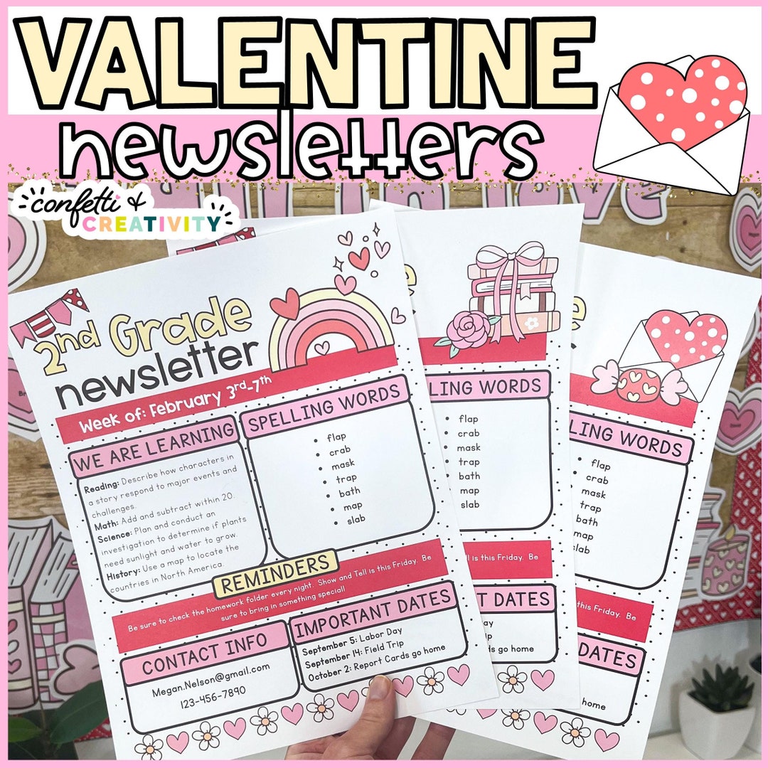 EDITABLE Valentine's Day Classroom Newsletter | Teacher Newsletter ...