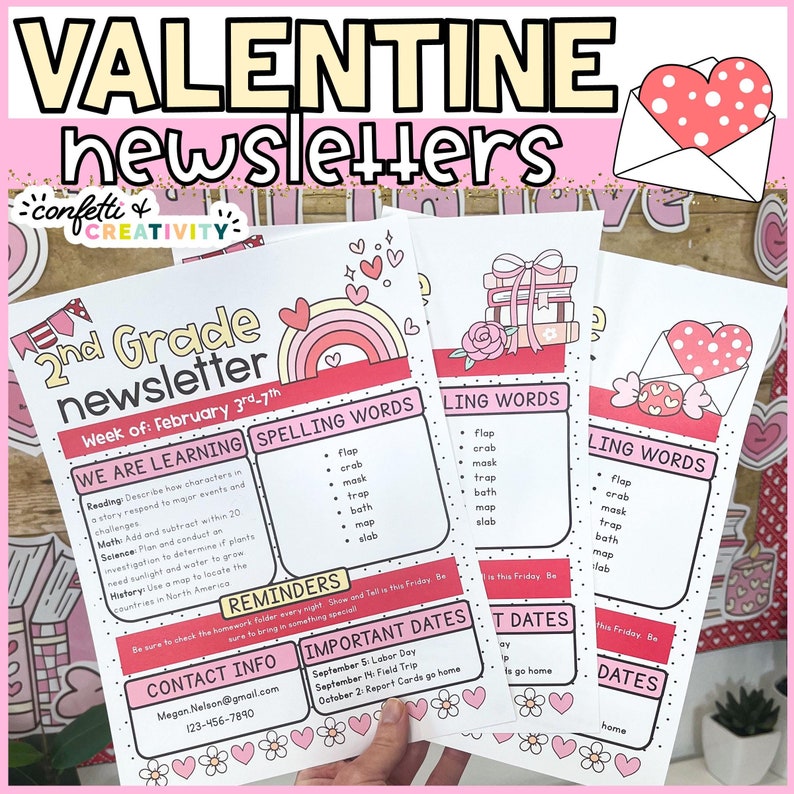 Editable Valentine's Day Classroom Newsletter Template (digital ...