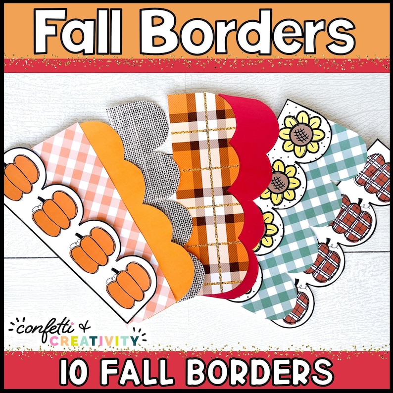 Fall Bulletin Board Borders: Pumpkin Classroom Decor (digital Download ...