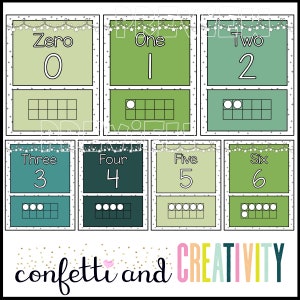 Classroom Number Posters With Ten Frames 0-20 | Nature Classroom Decor ...