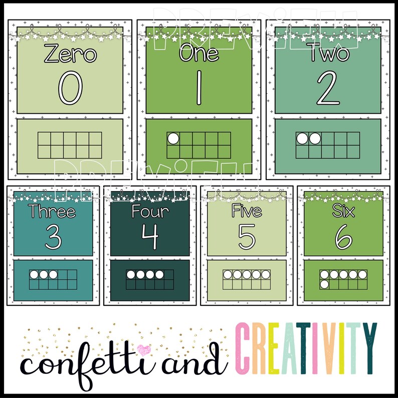 Classroom Number Posters With Ten Frames 0-20 Nature - Etsy